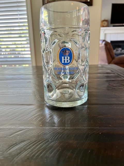 German 1 Liter Beer Mugs. Solid Glass, HB Hofbrauhaus Munchen. Sell One ...