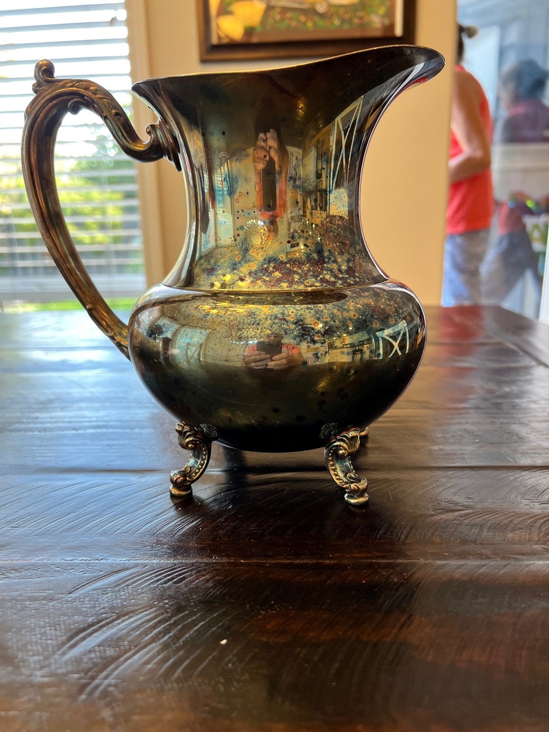 Vintage Oneida Silver-plated Pitcher, Beautiful Patina. - Etsy