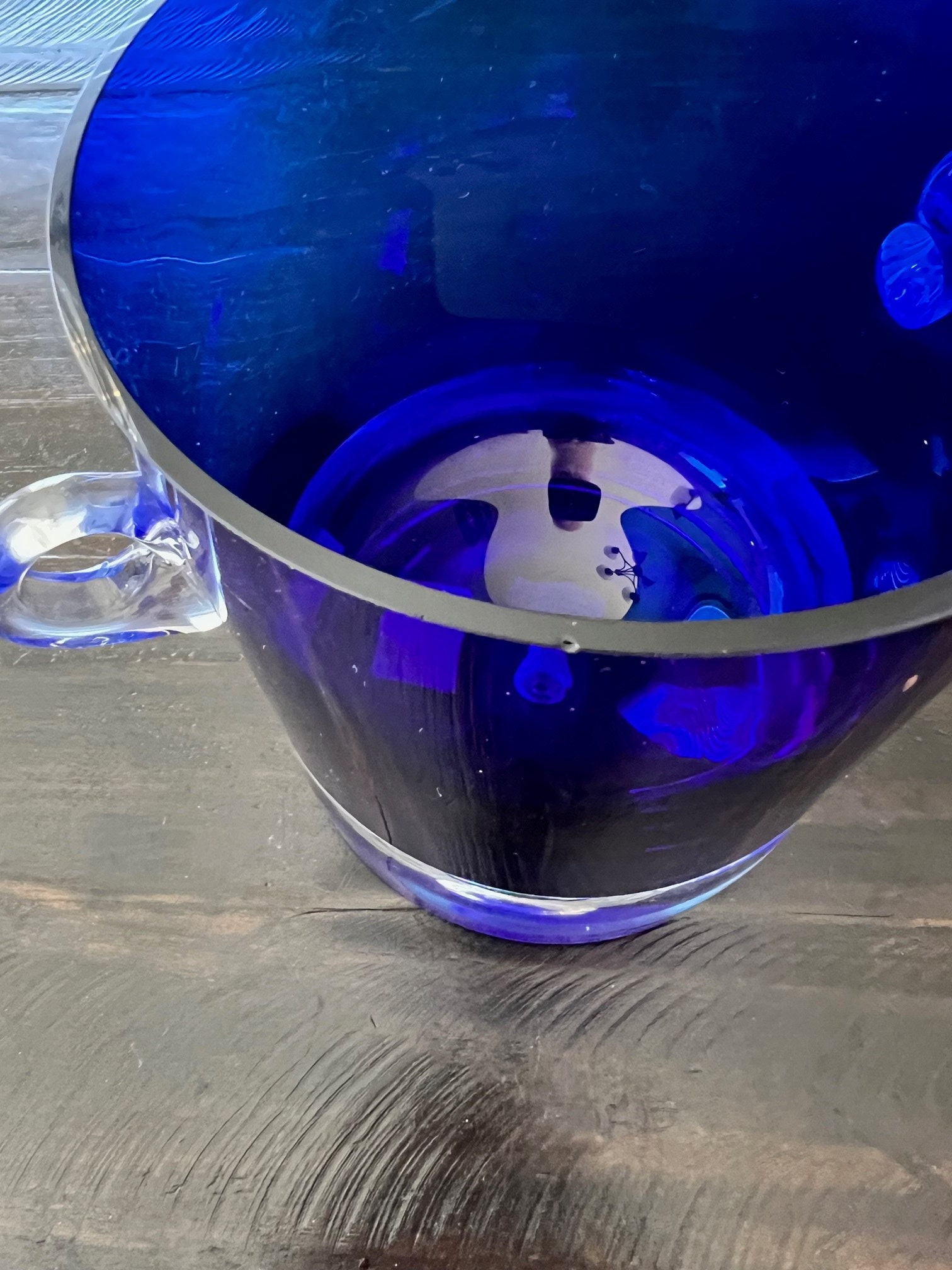 Vintage Cobalt Blue Crystal Ice Bucket & 42 Oz. Pitcher. - Etsy