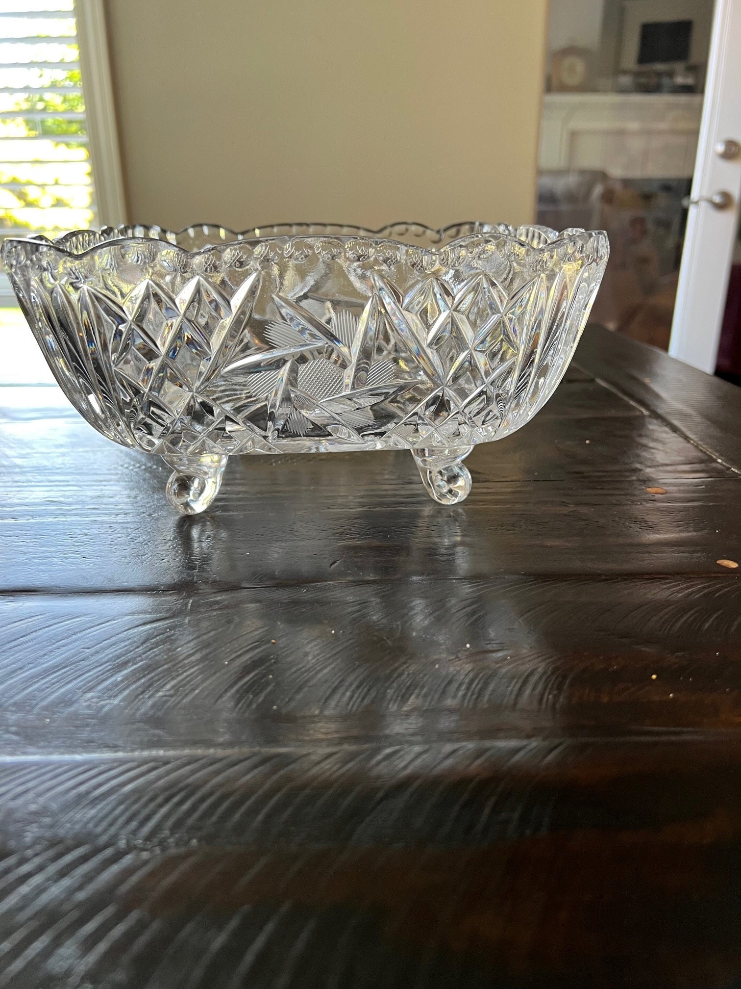 Vintage Square Clear Glass Bowl. Stunning. - Etsy