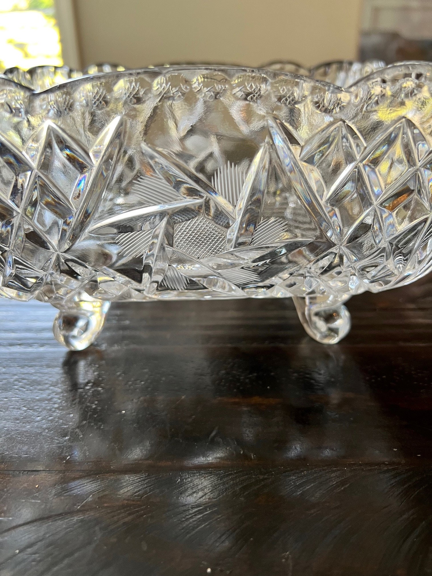 Vintage Square Clear Glass Bowl. Stunning. - Etsy