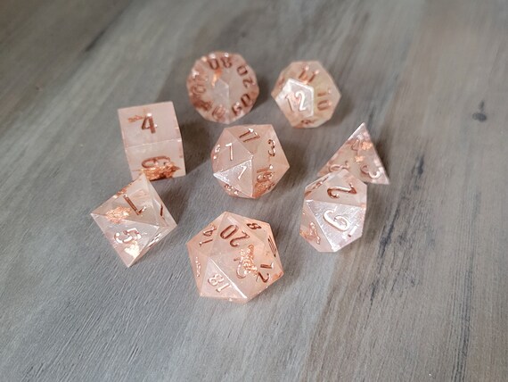 Rose Gold Foil Dnd Dice Set Dungeons and Dragons Dice - Etsy
