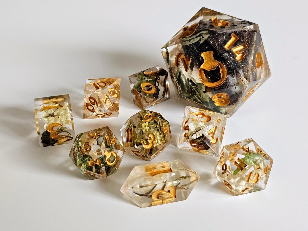 Wedding Flower Dice Set | Custom 20-sided Dice Set | Dried Flower ...