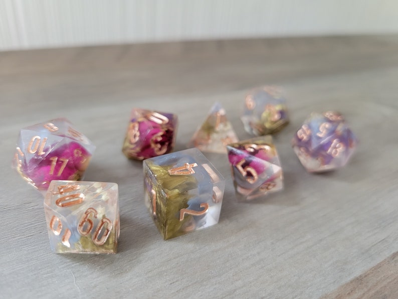 Wedding Flower Dice Set Custom 20-sided Dice Set Dried - Etsy