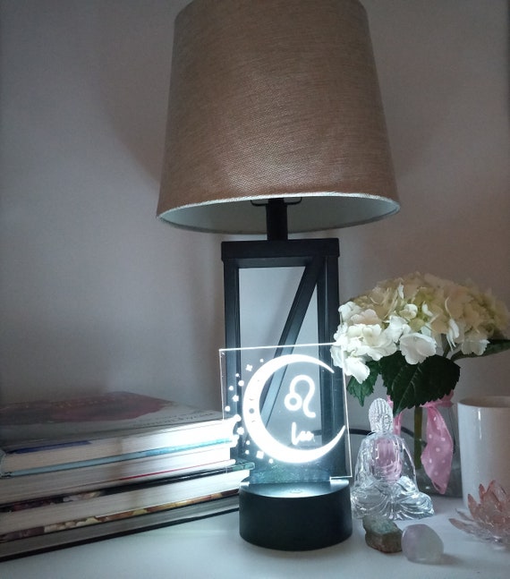 Leo Zodiac LED Acrylic Light up Sign Desk Lamp Night Light | Etsy