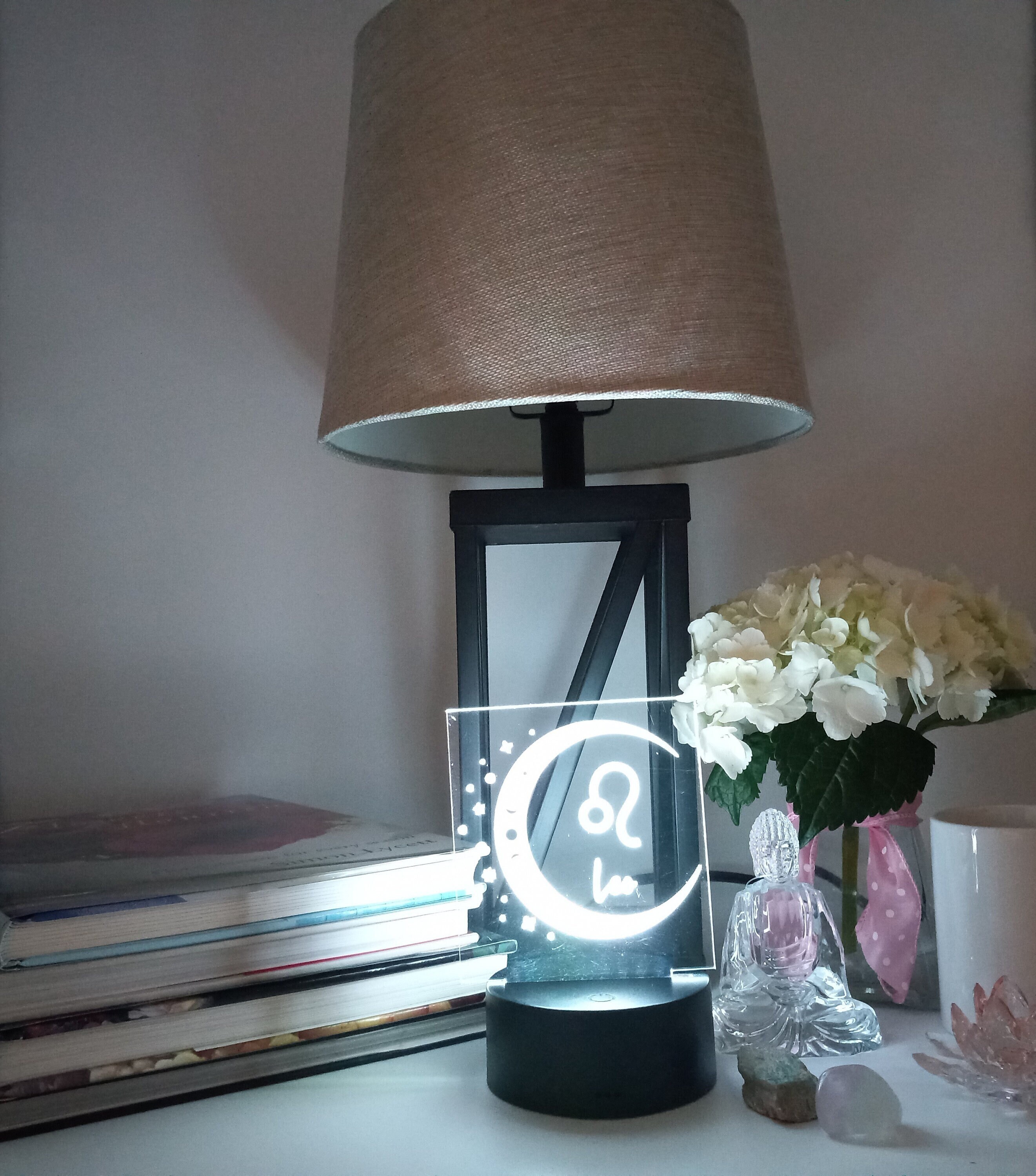 Leo Zodiac LED Acrylic Light up Sign Desk Lamp Night Light - Etsy
