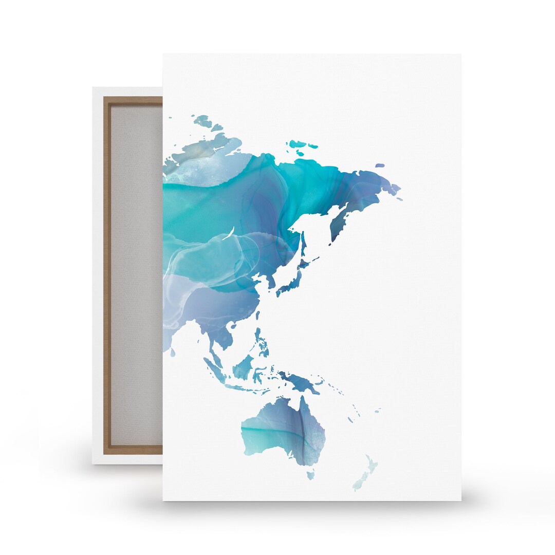 BLUE MAP PAINTING | Set of Prints, Wall Art, Painting, Art Print ...