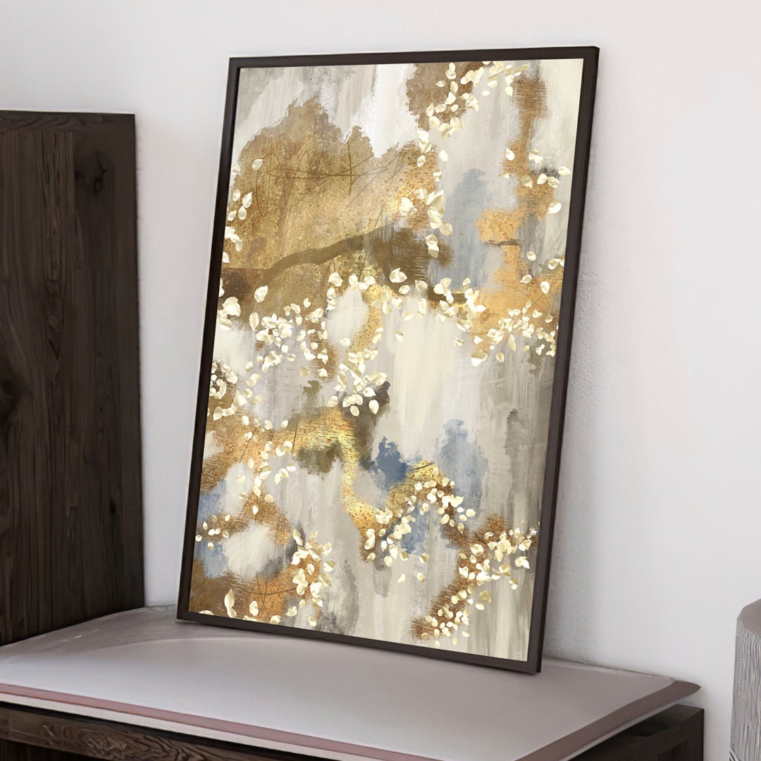 ABSTRACT GOLD PAINTING Wall Art, Painting, Art Print, Canvas Wall Art ...