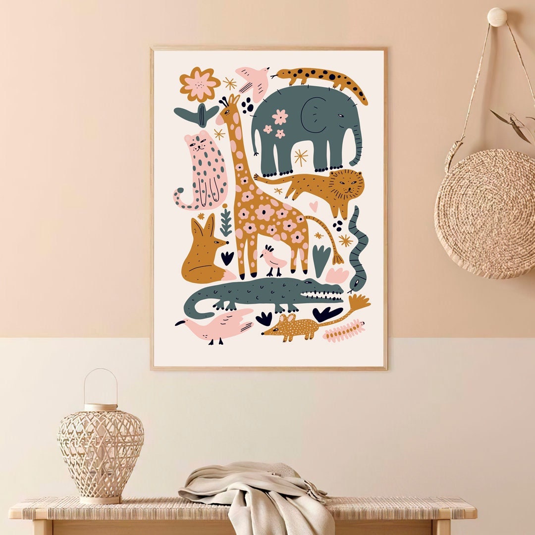 SAFARI ANIMALS ART Wall Art, Painting, Art Print, Canvas Wall Art ...