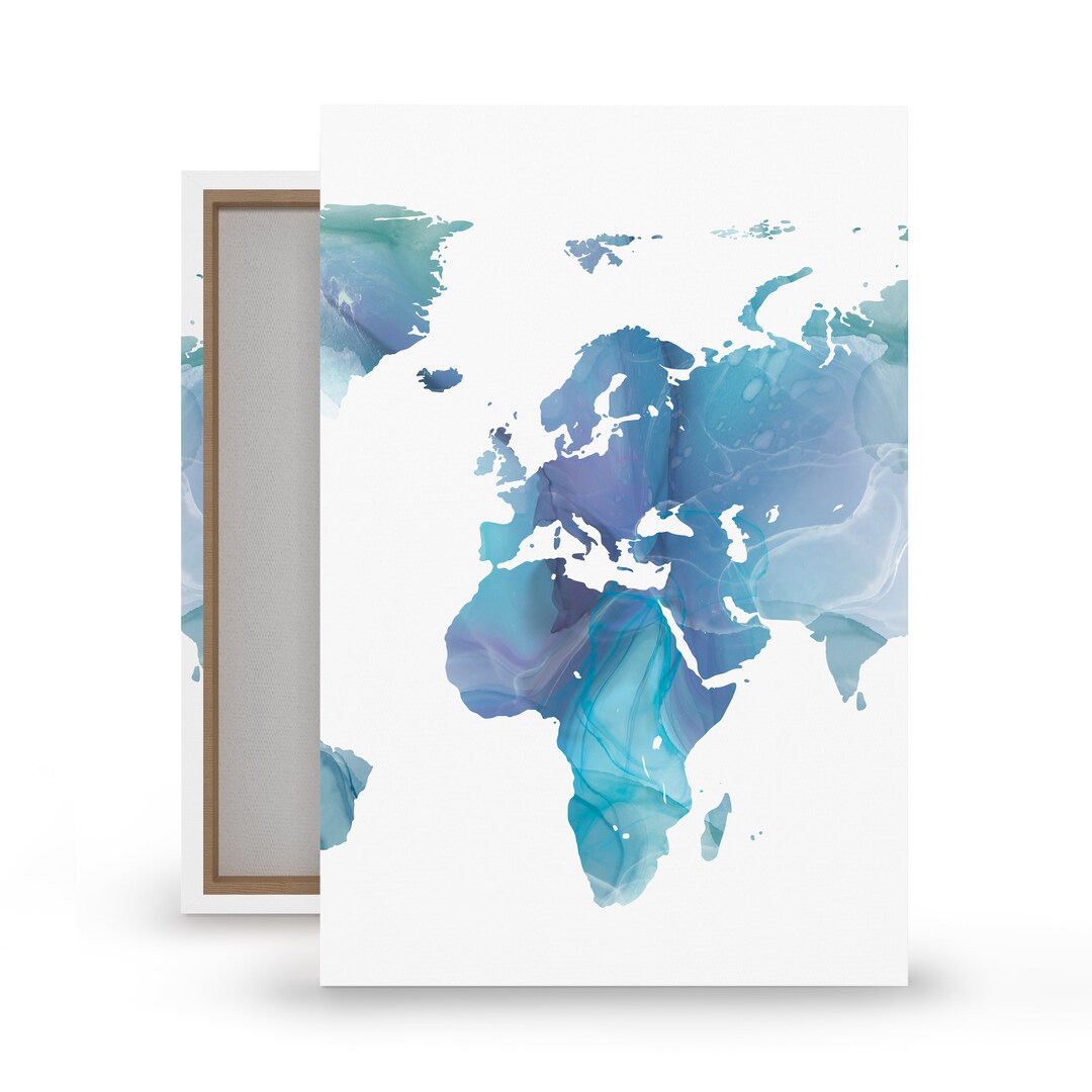 BLUE MAP ART Set of Prints, Wall Art, Painting, Art Print, Canvas Art ...