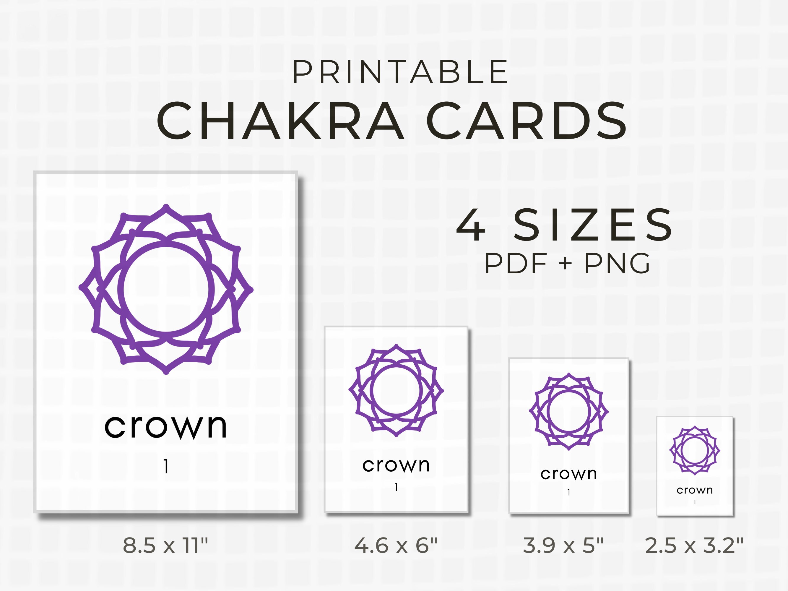 Chakra Symbol Cards Instant Download for Printable 7 Chakras Flashcards ...
