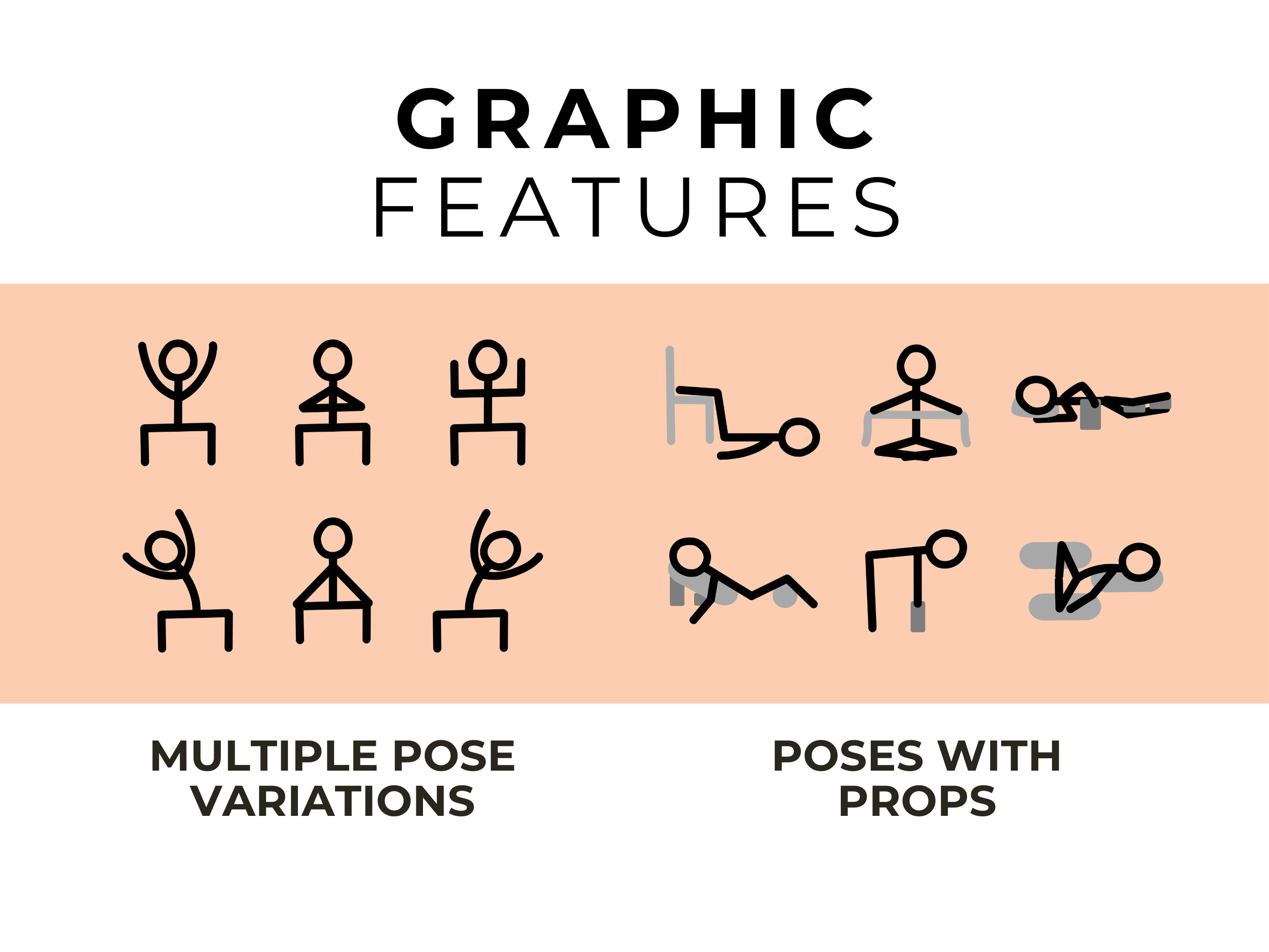 Yoga Pose Stick Figure Graphics: Yoga Teacher Training Digital Download ...