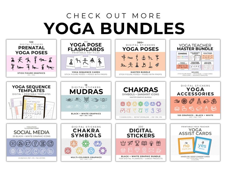 Yoga Pose Stick Figure Graphics | Yoga Teacher Training Digital ...