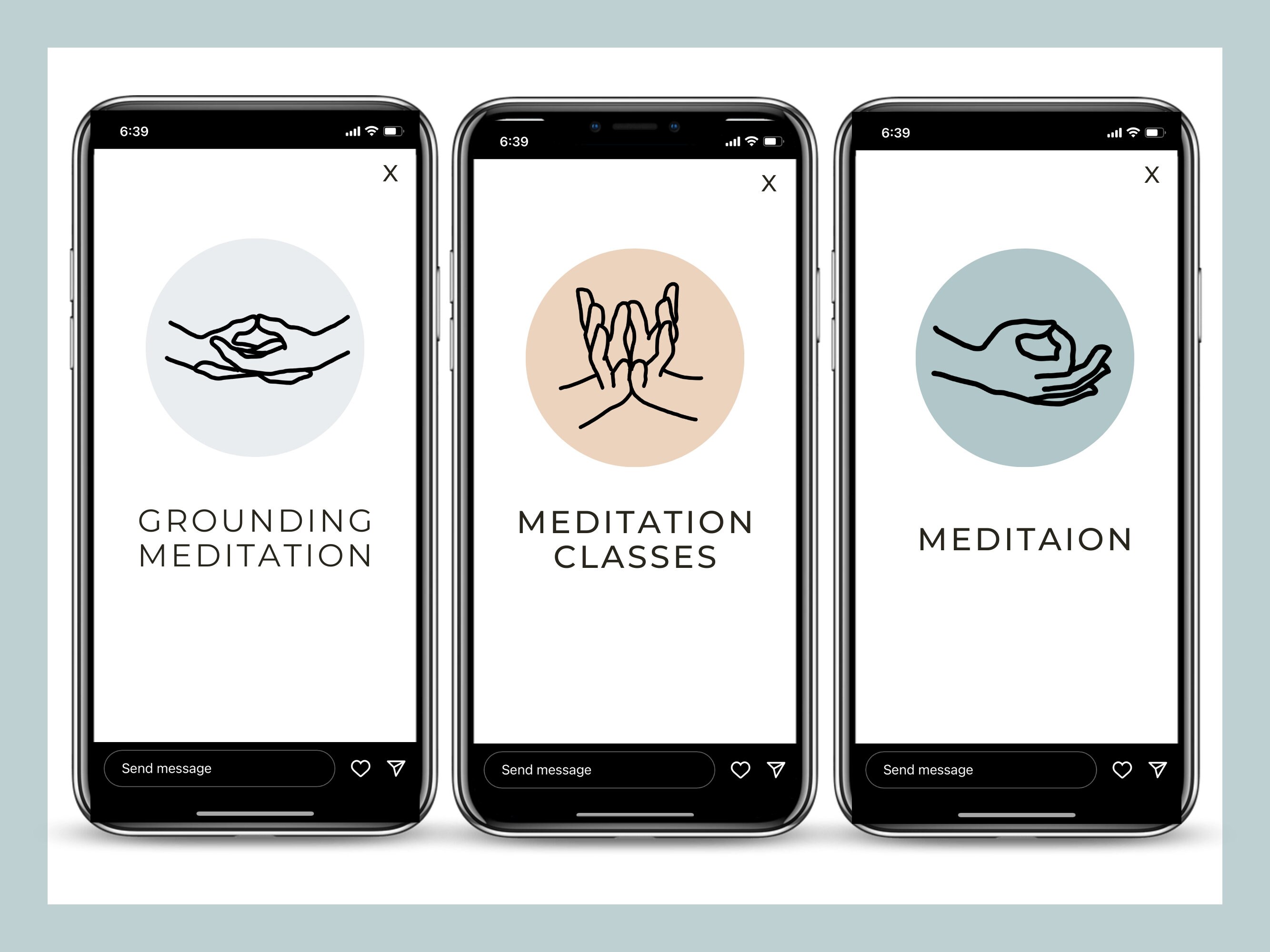 Mudra Hand Poses Graphics Editable on Canva Mudras for Digital Stickers ...