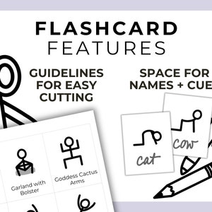 Printable Yoga Pose Flashcards Yoga Stick Figure +props for Yoga ...
