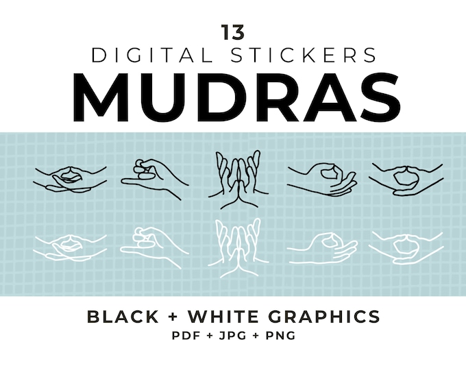 10 MUDRAS, Mudras Digital Print, Yoga Art, Mudra Png, Mudra Clipart ...