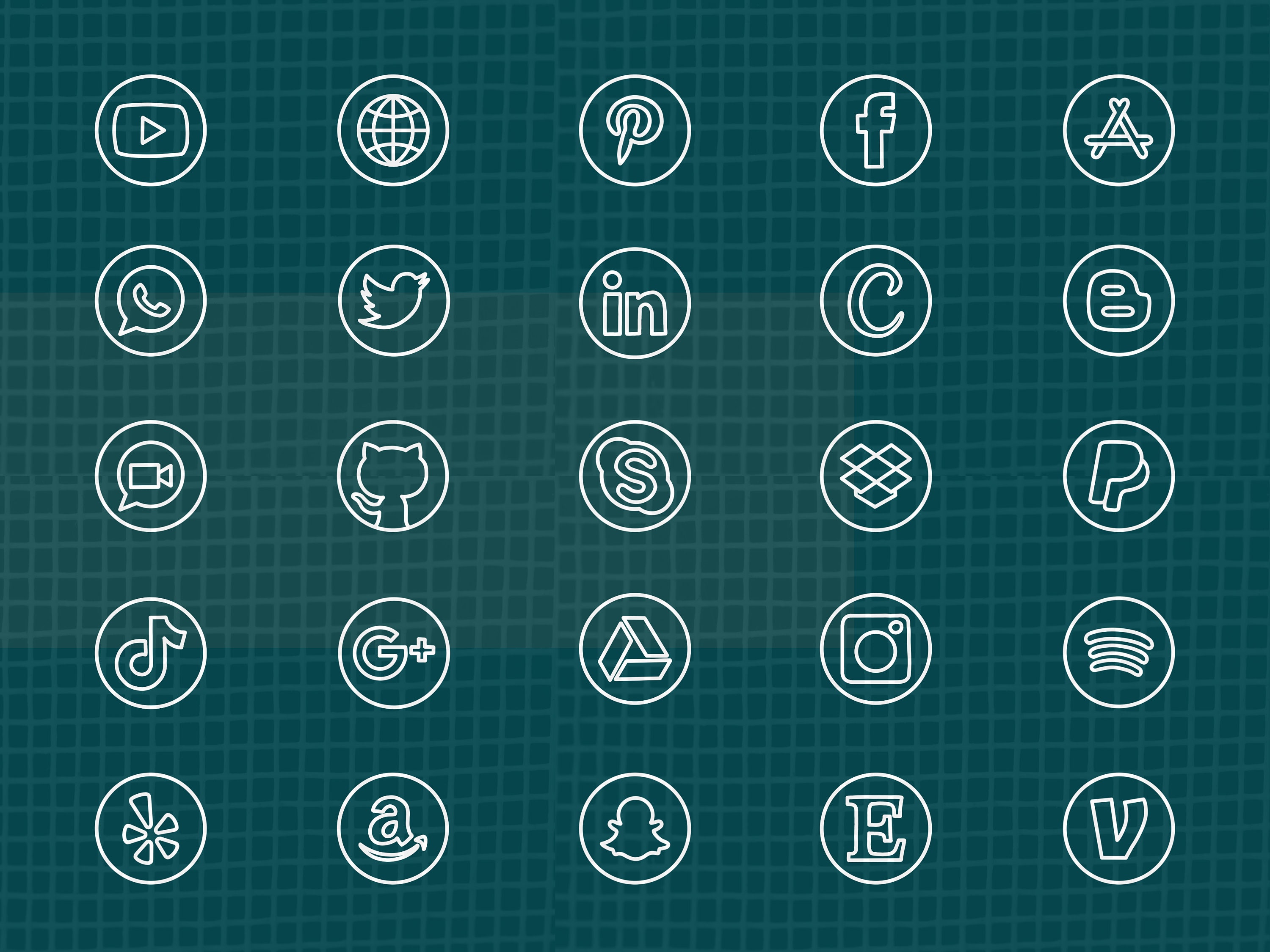 Social Media Icon Graphics Clip Art Instant Download for Canva ...