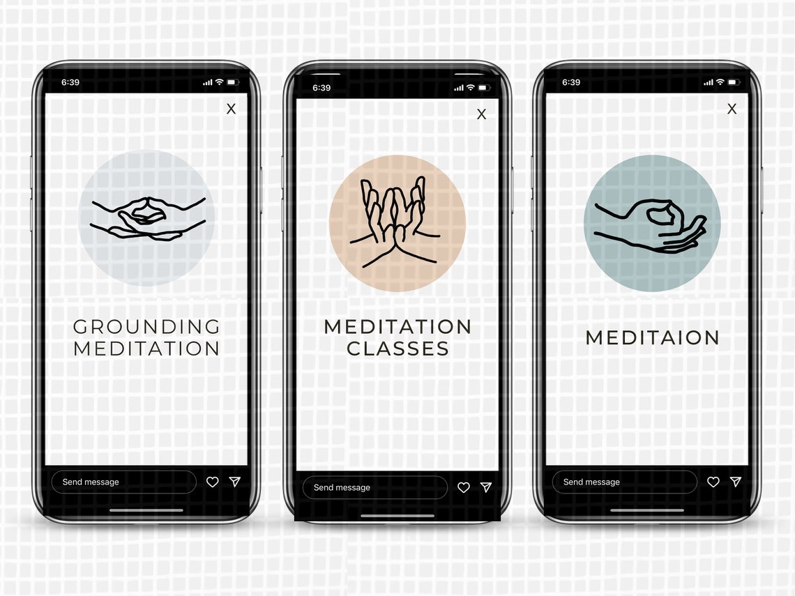 Mudra Hand Poses Graphics Editable on Canva Mudras for Digital Stickers ...