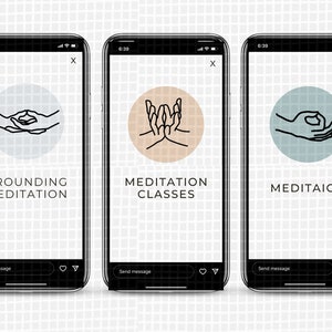Mudra Hand Poses Graphics Editable on Canva Mudras for Digital Stickers ...