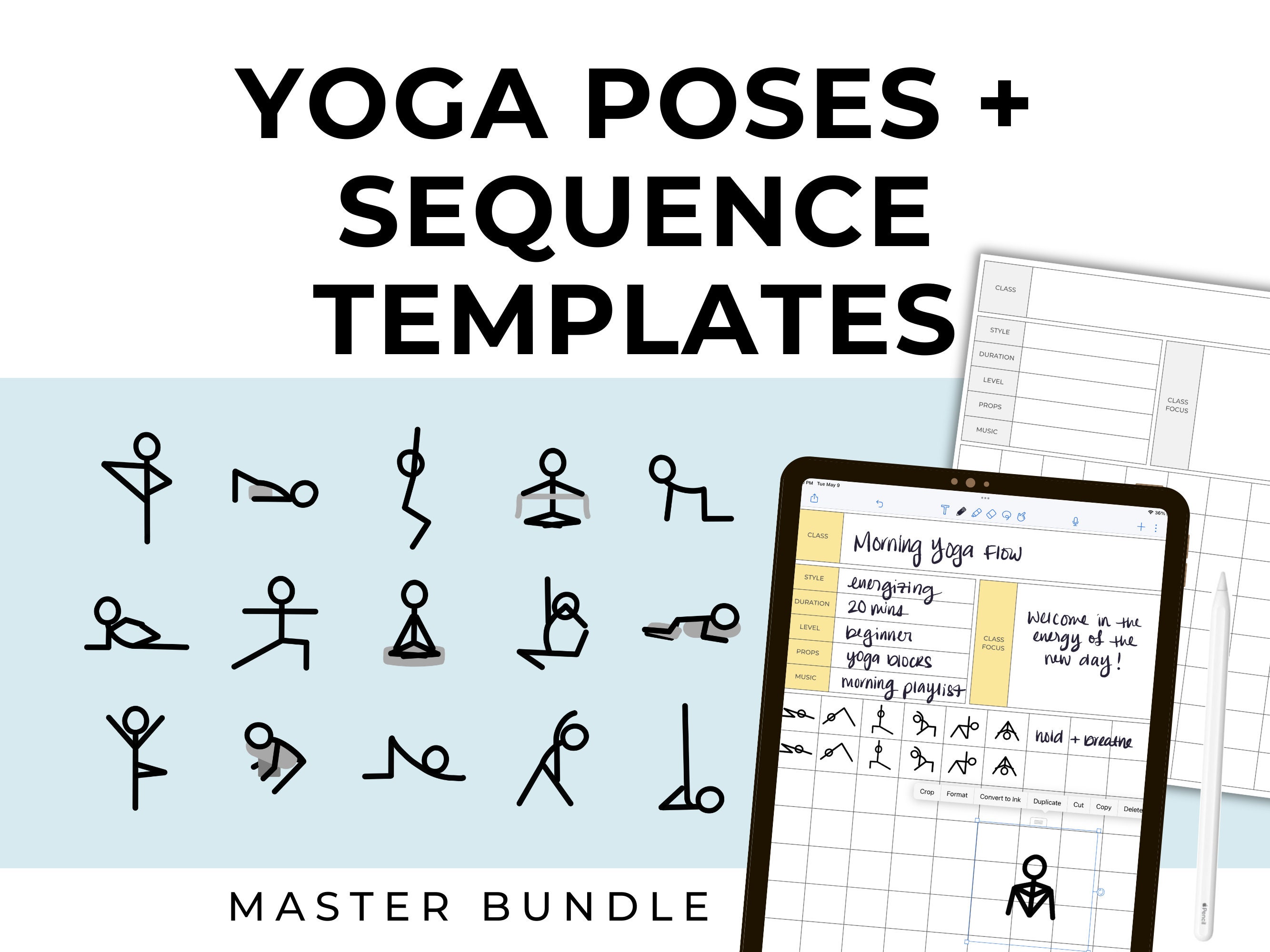 Yoga Class Sequence Planner for Digital Planner for Yoga Teacher ...
