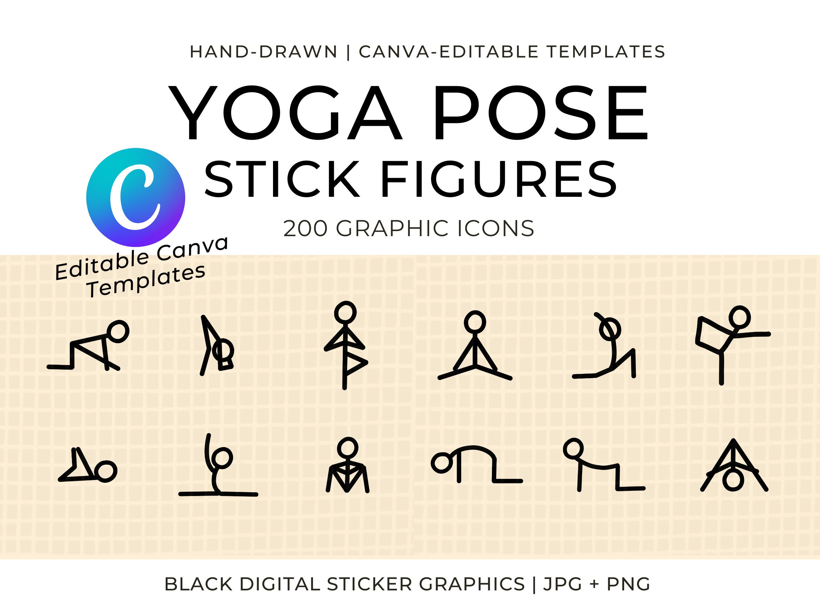 Mountain Pose Yoga Stick Figure