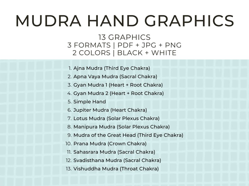 Mudra Hand Pose Graphics Instant Download Mudras for Digital Stickers ...
