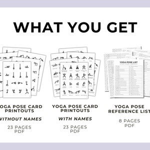Printable Yoga Pose Flashcards Yoga Stick Figure +props for Yoga Teacher Training Tools Digital ...