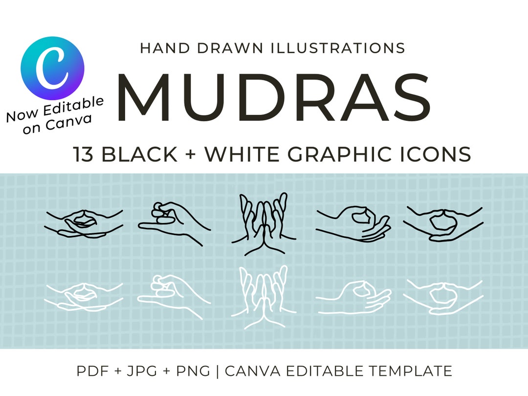 Mudra Hand Pose Graphics Instant Download Mudras for Digital - Etsy Australia