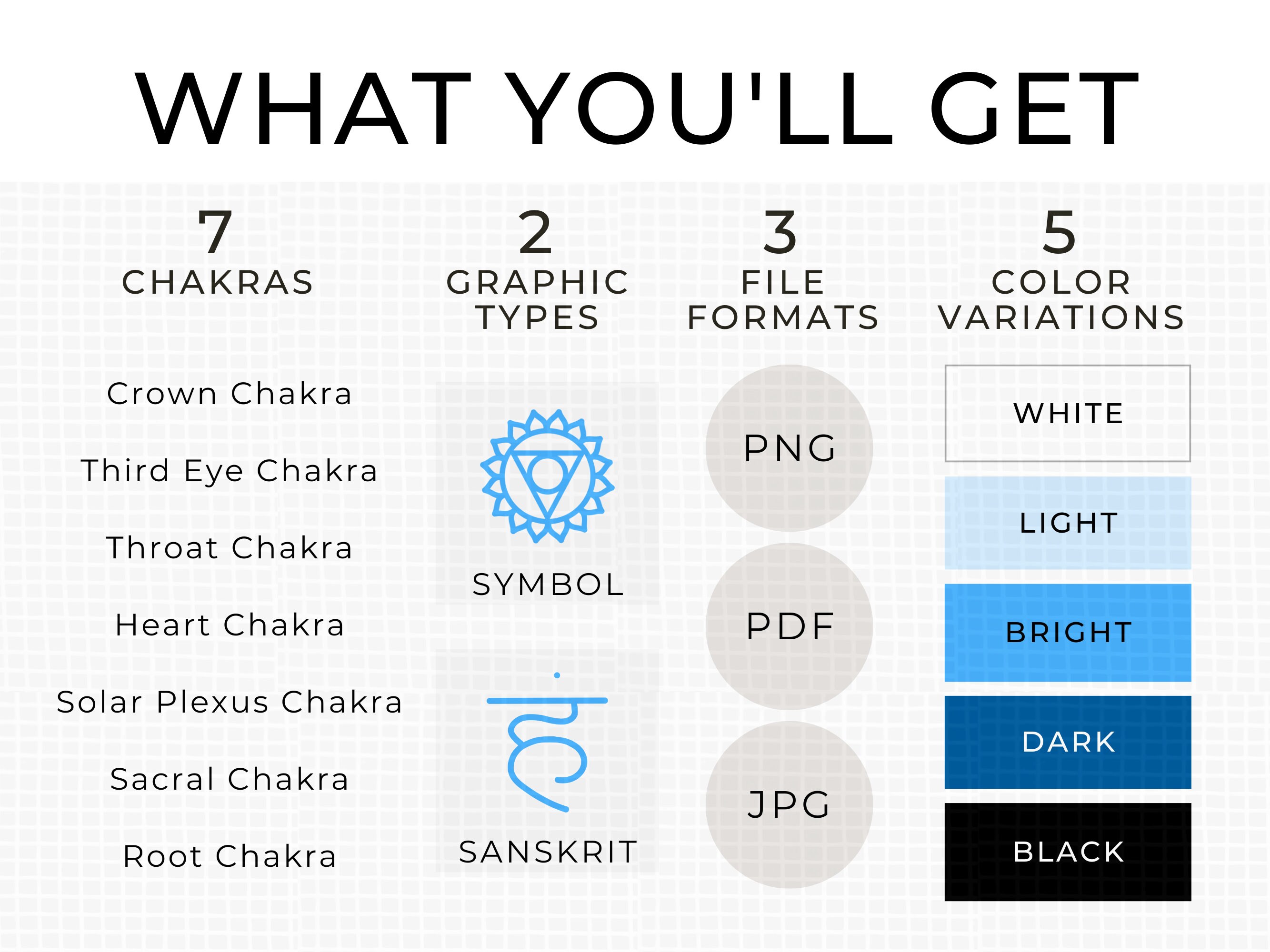 Chakra Symbols Chakra Sanskrit for Yoga Class Chakra Graphics for ...