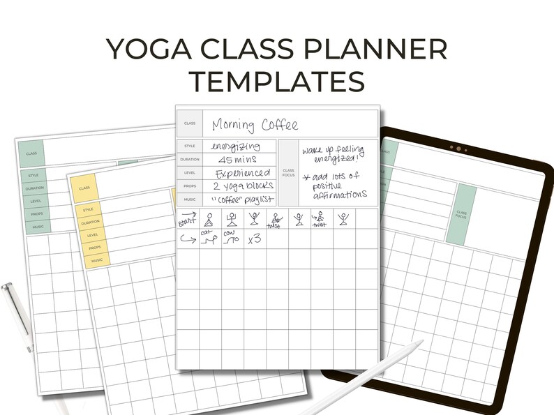 Yoga Class Planner: Sequence Template for Canva, Goodnotes, Notability ...