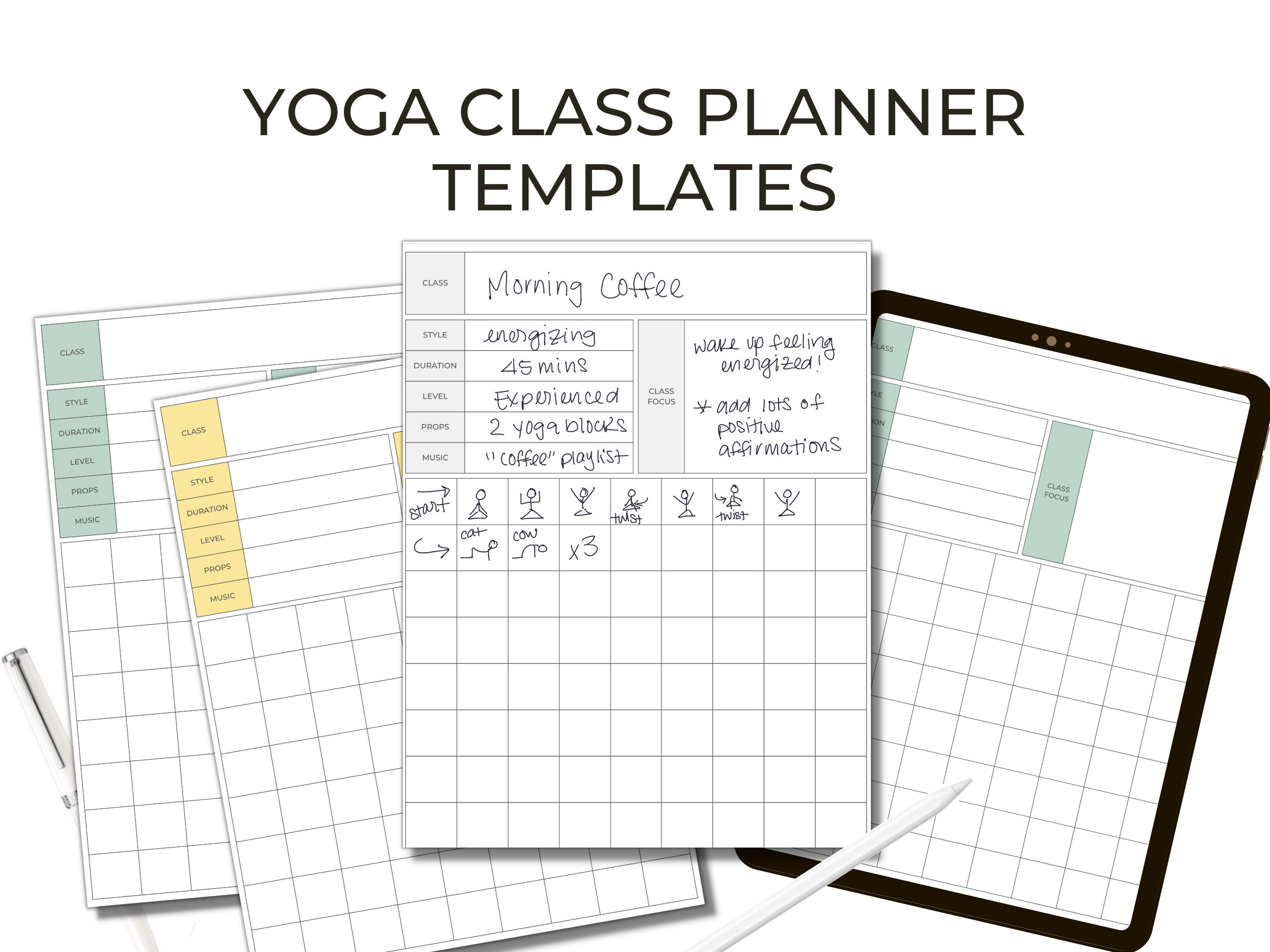 Yoga Class Planner: Sequence Template for Canva, Goodnotes, Notability ...
