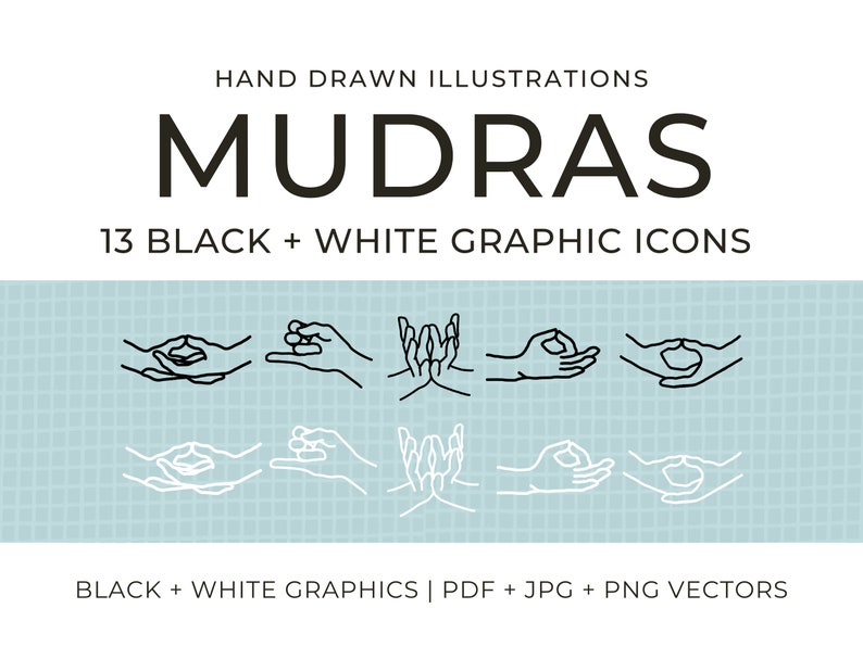 Mudra Hand Pose Graphics Instant Download Mudras for Digital - Etsy