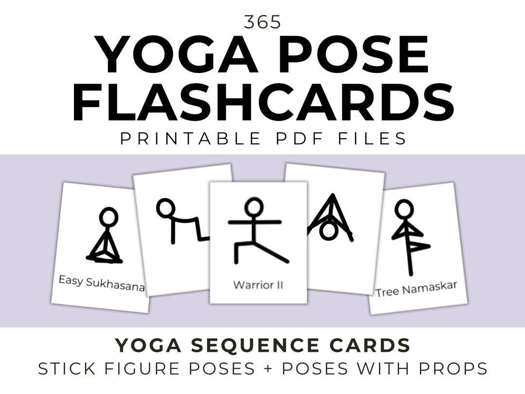 Printable Yoga Pose Flashcards Yoga Stick Figure +props for Yoga ...