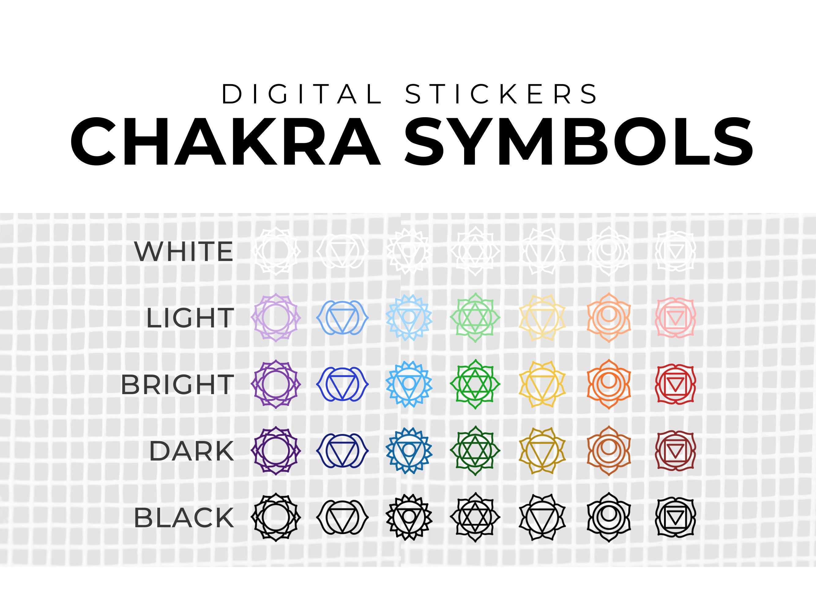 Chakra Symbol Graphics: Yoga Meditation Clipart (digital Download) - Etsy