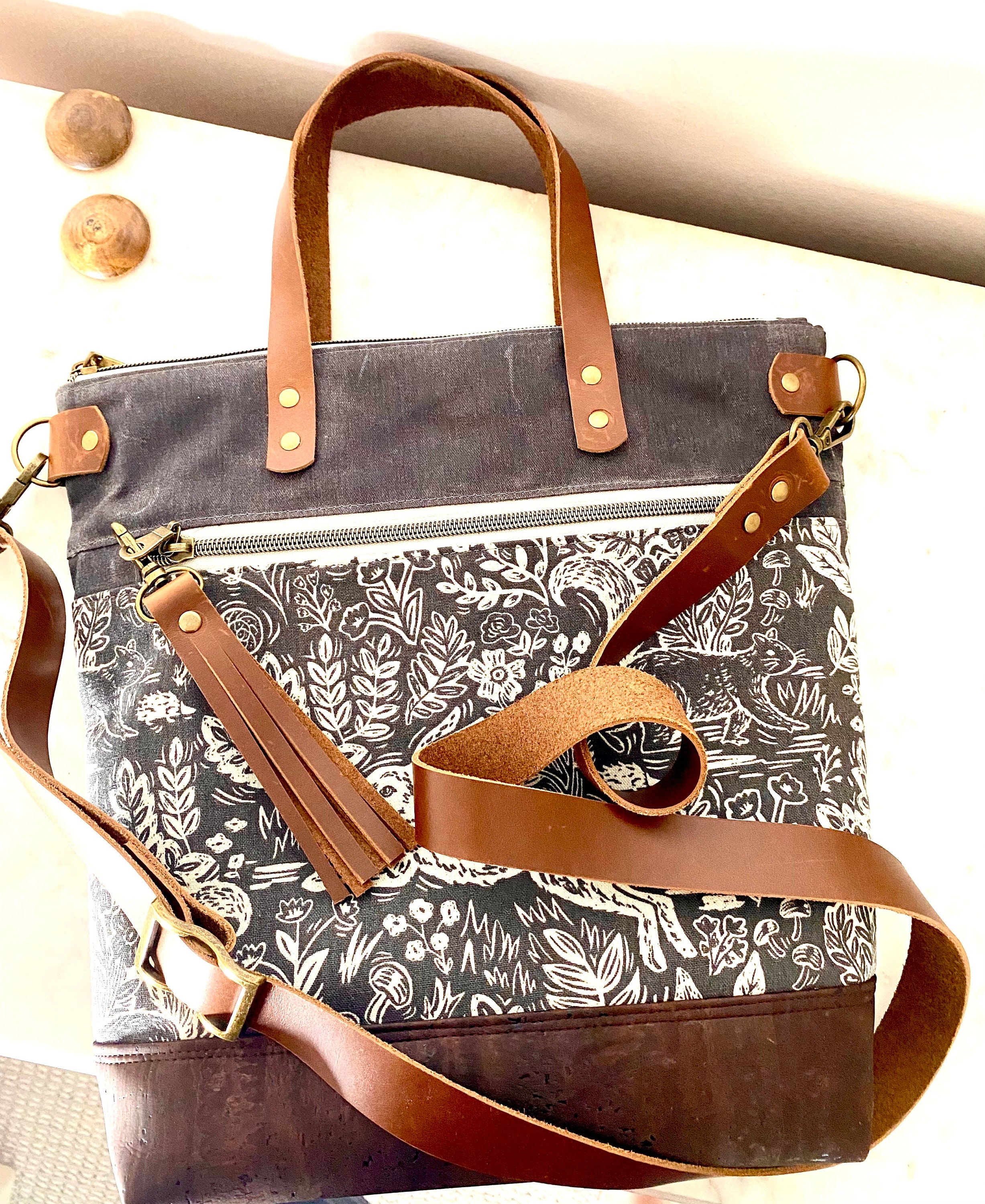 Crossbody Tote Bag/aberdeen Tote Bag/ Waxed Canvas Bag/ Satchel ...