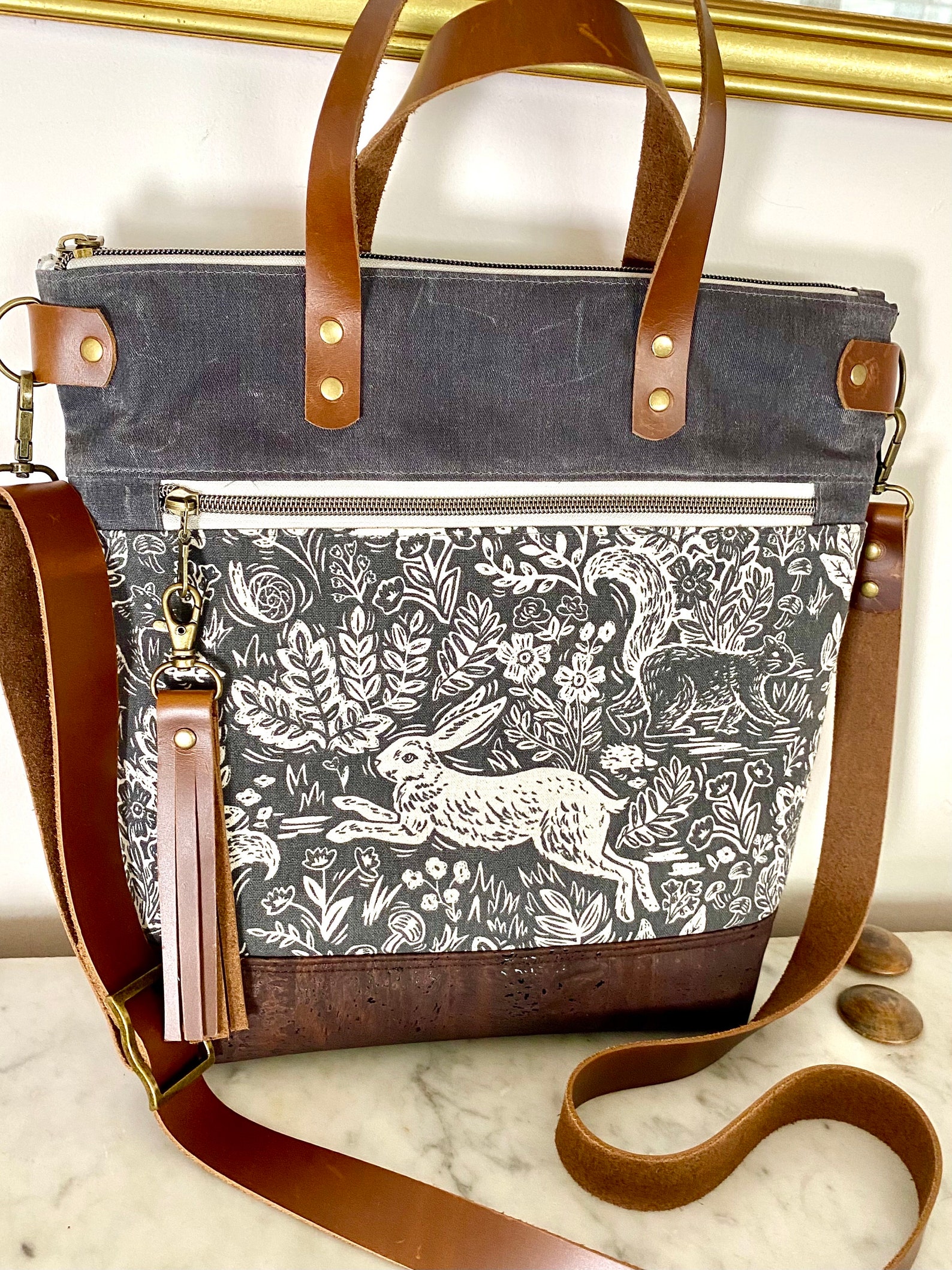 Crossbody Tote Bag/aberdeen Tote Bag/ Waxed Canvas Bag/ Satchel ...