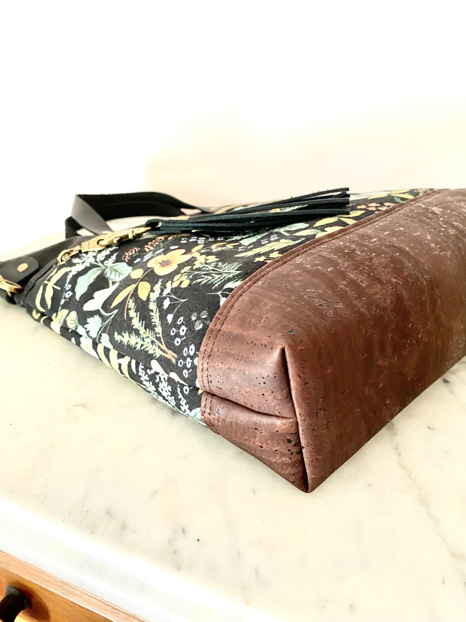 Black Crossbody Tote Bag/ Aberdeen Tote Bag/ Waxed Canvas Bag/ Handbag ...