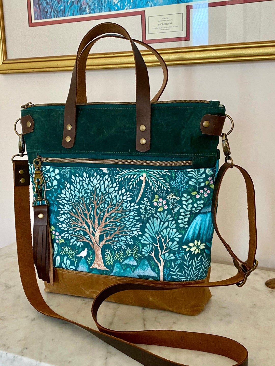 Waxed Canvas Bag Aberdeen Tote Crossbody Tote Bag for Women - Etsy