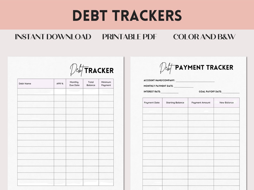 Debt Tracker Printable, Debt Tracker, Credit Card Debt Tracker, Debt ...