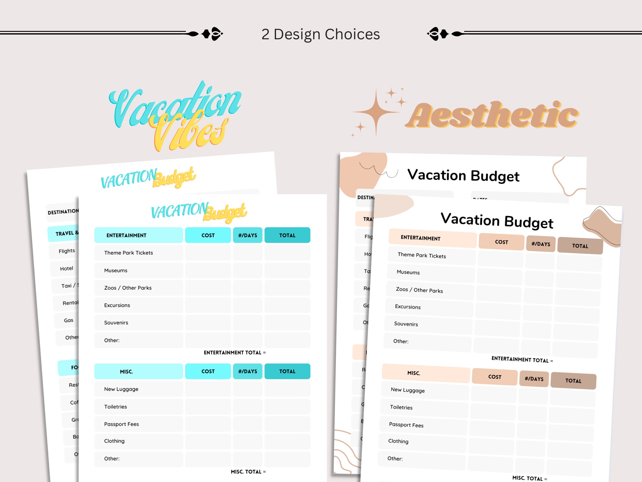 Vacation Budget Printable, Travel Budget Planner, Vacation Budget ...