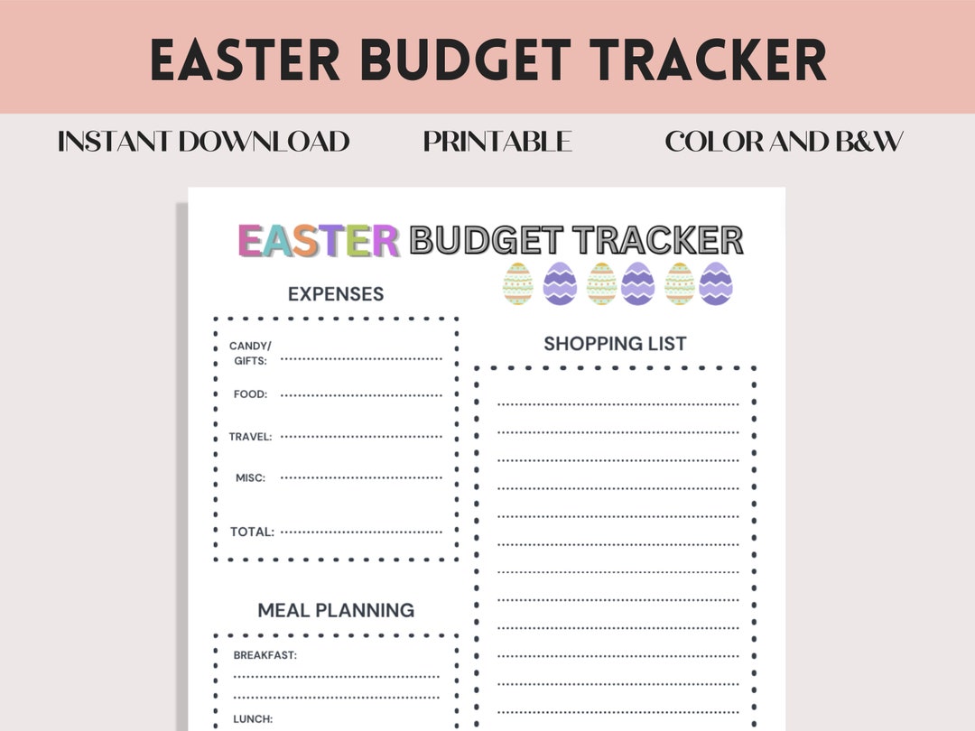 Easter Budget Planner, Easter Planner, Easter Printable, Spring ...