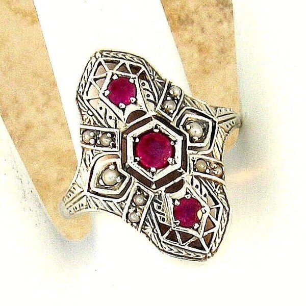 Ruby Ring Vintage - Etsy