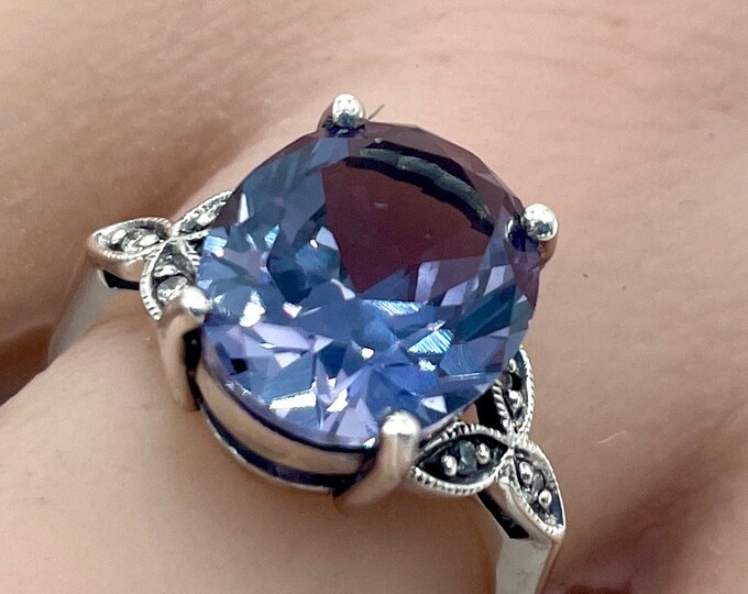 6 Carat Alexandrite Ring 925 Sterling Silver Solitaire With Accents ...