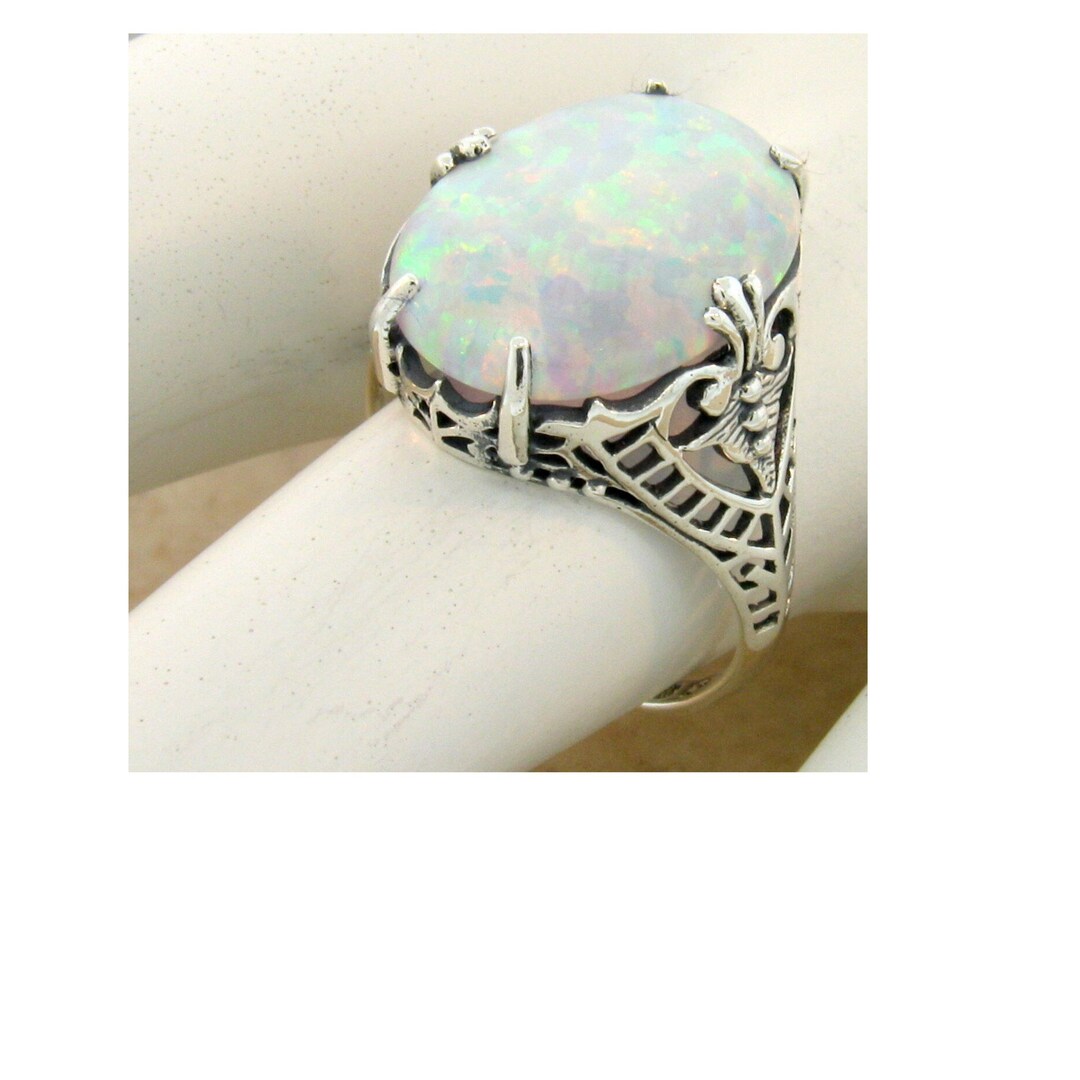Vintage Estate Opal Solitaire Filigree Ring in 925 Solid - Etsy