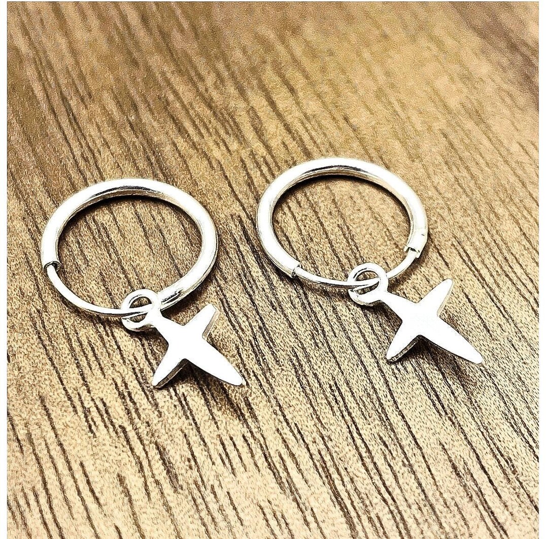 925 Sterling Silver Cross Hoop Earrings, Elegant Religious Jewelry ...