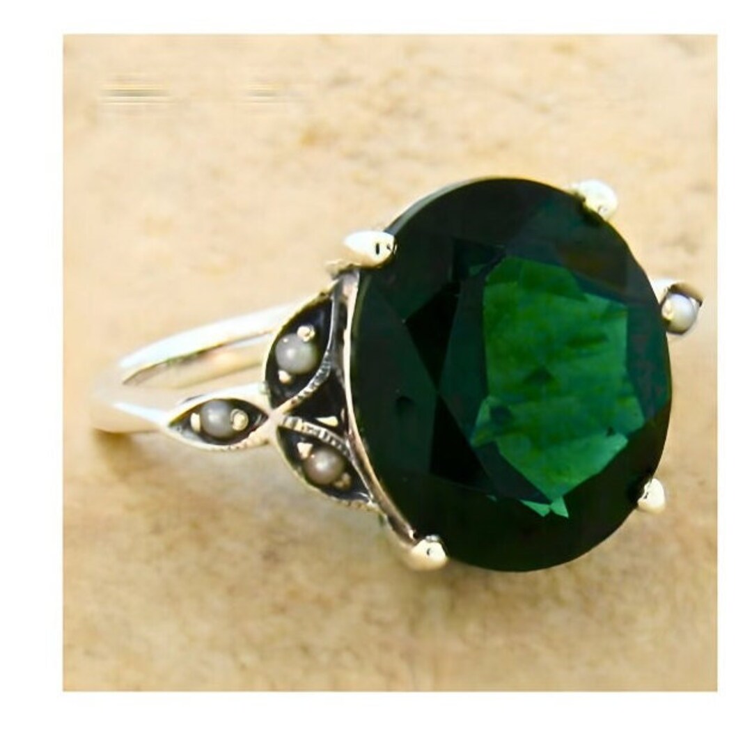 Ring Sizes 5 Through 12 Vintage 5 Carat Sim. Emerald & - Etsy