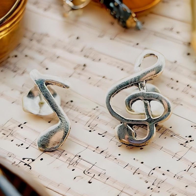 Music Note Earrings - Etsy