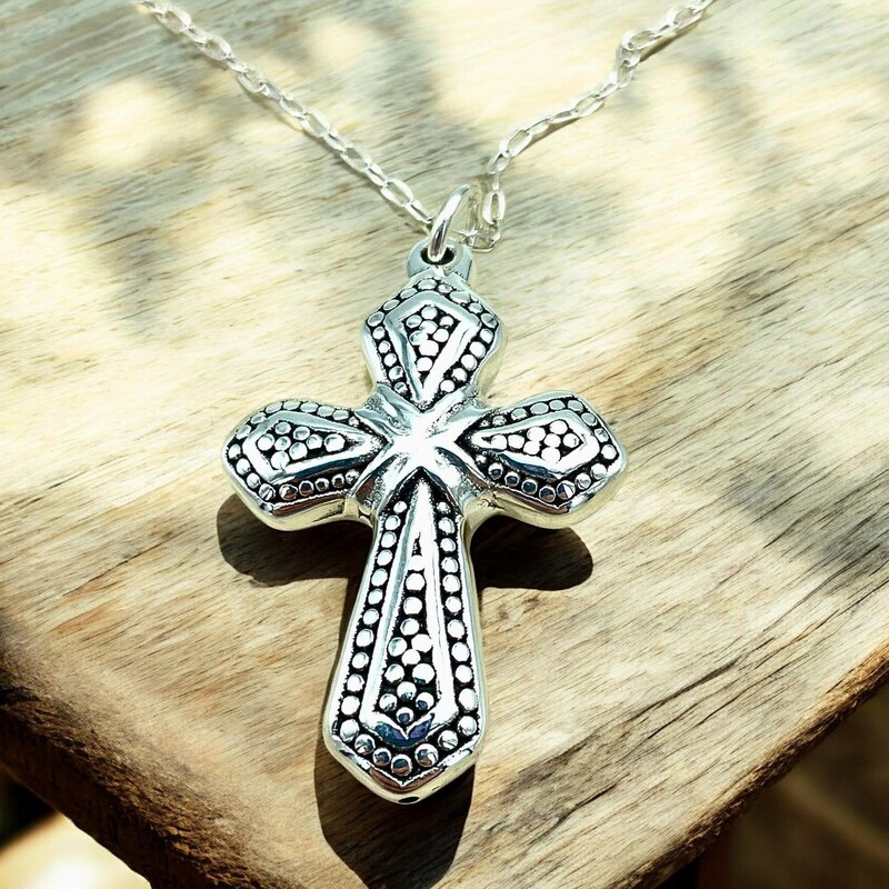 Silver Cross Pendant - Etsy