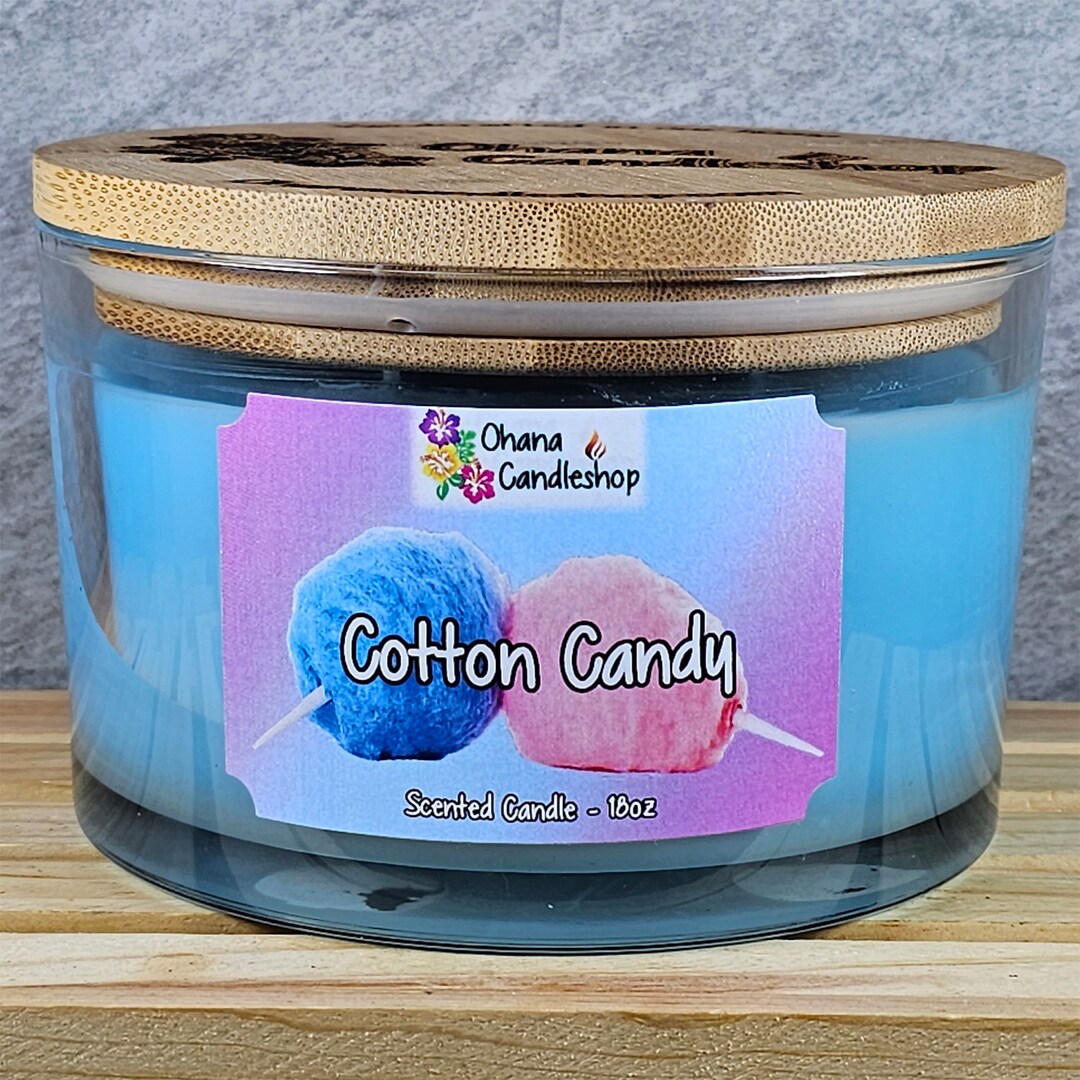 18oz Cotton Candy Scented Candle, 3 Wick, Fairgrounds Scented, Cloud ...