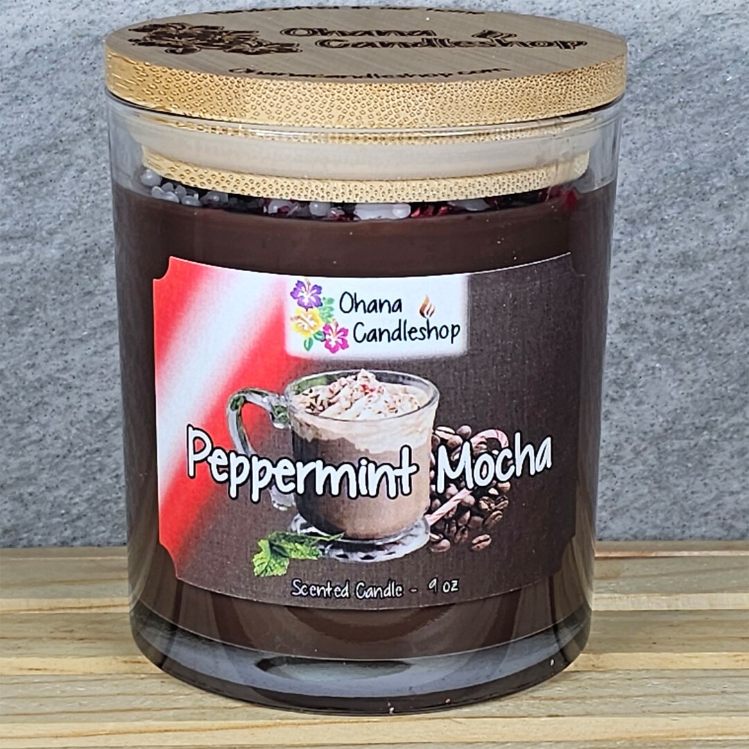 9oz Peppermint Mocha Scented Candle, Coffee Scented, Chocolate Scented ...